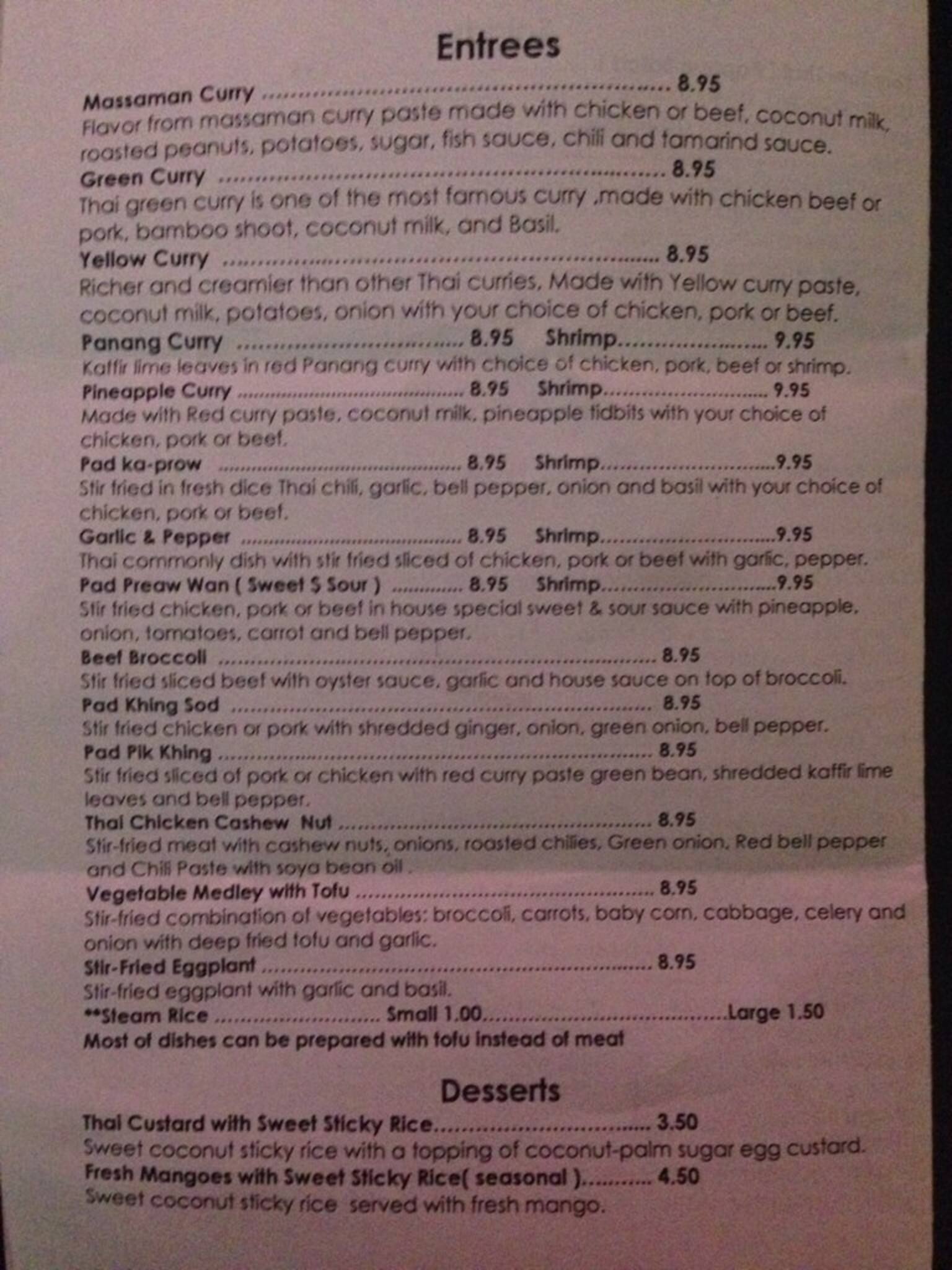 Menu at Red Basil restaurant, West Jordan