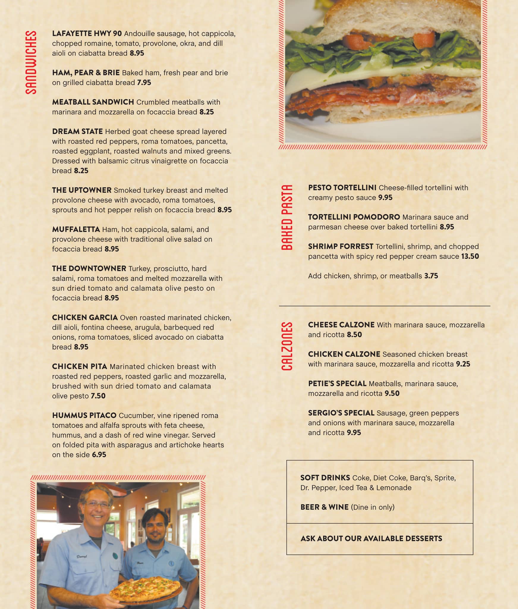 Menu at Reginelli's Pizzeria, Kenner, 817 W Esplanade Ave #F