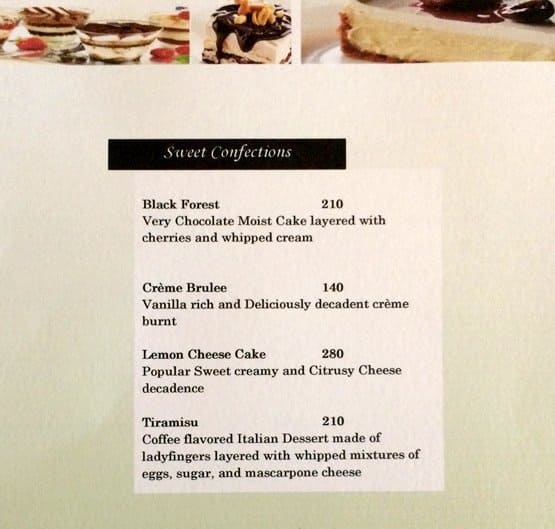 Menu at Glo Cafe and Lounge, Cebu City