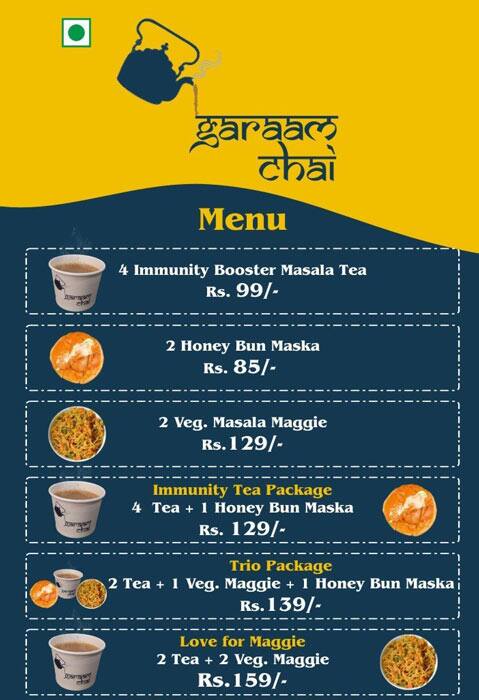 Menu of Garaam Chai, Near Andheri East Station, Mumbai