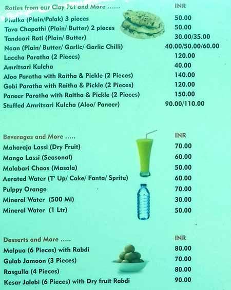 Menu at Masala Express, Hyderabad