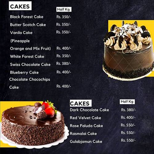 Menu of The Cake Point, Santacruz East, Mumbai