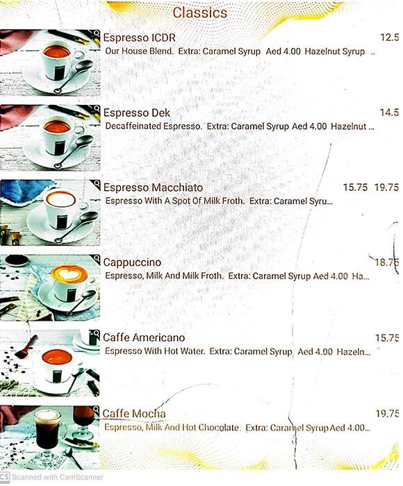 Menu at Il Caffe Di Roma cafe, Abu Dhabi, SR#-02