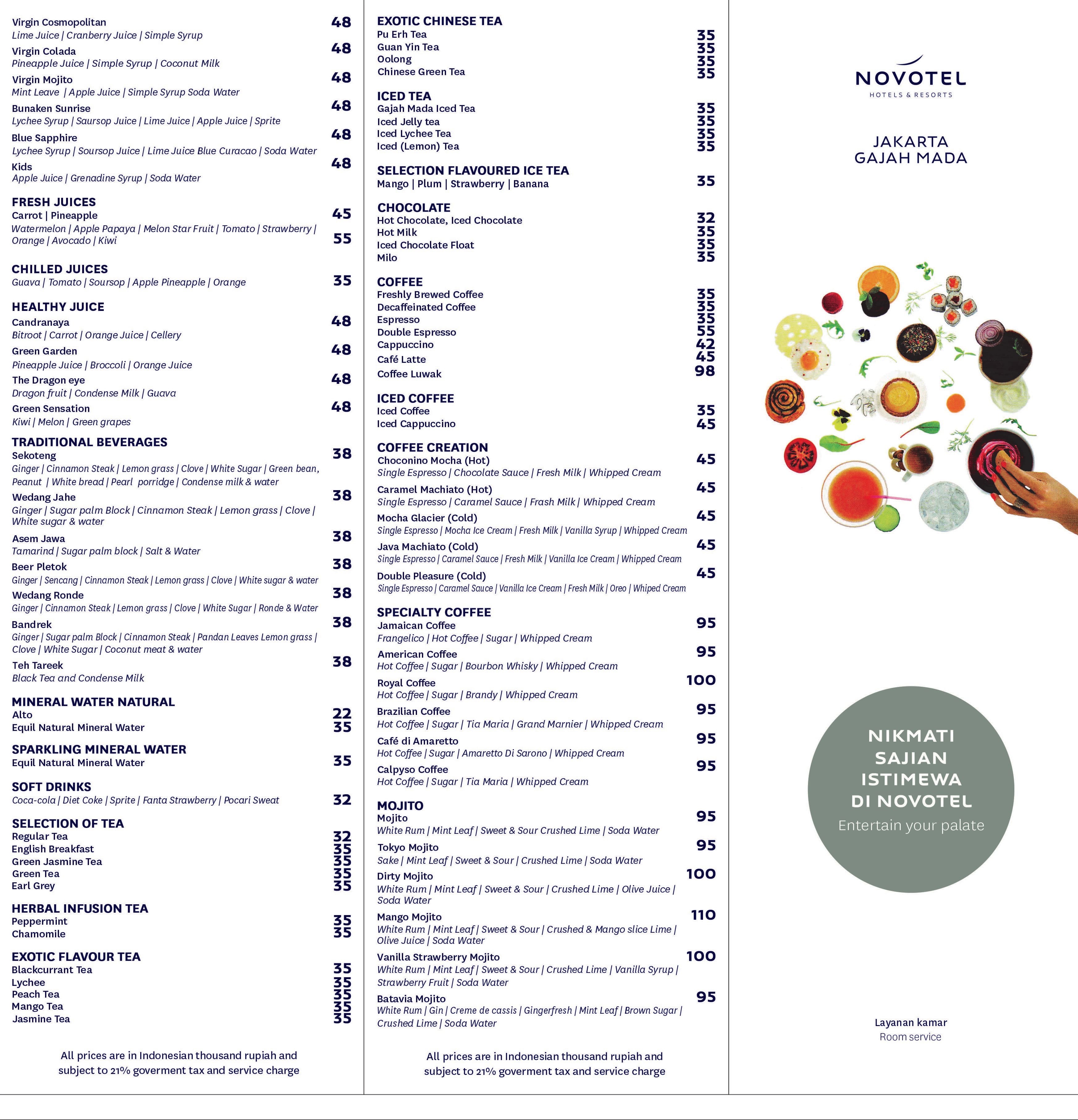 Menu at The Square @ Novotel Mangga Dua restaurant, West Jakarta