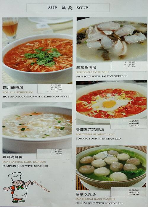 Menu at Cathay Restaurant, Jakarta, 14450 Jakarta Utara