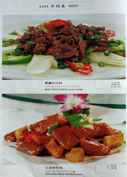 Menu at Cathay Restaurant, Jakarta, 14450 Jakarta Utara