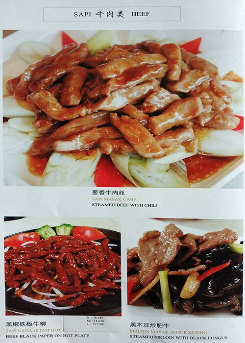 Menu at Cathay Restaurant, Jakarta, 14450 Jakarta Utara