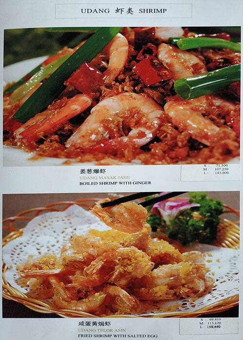 Menu at Cathay Restaurant, Jakarta, 14450 Jakarta Utara