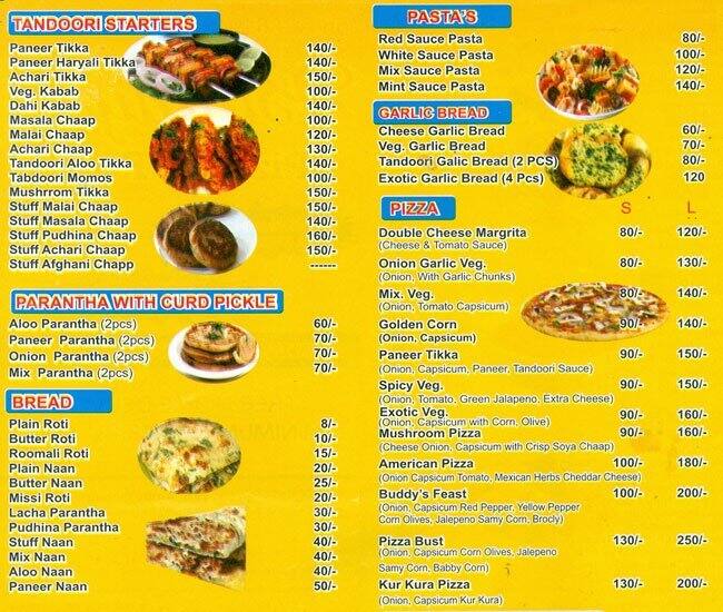 Buddy's Pizza & Resto Menu - Zomato