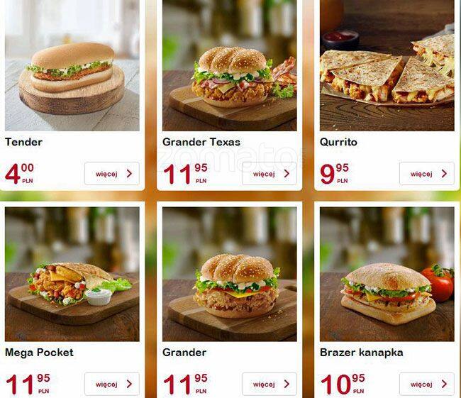 Menu at KFC Kraków ECE Kiosk restaurant, Kraków, Pawia 5 Galeria ...