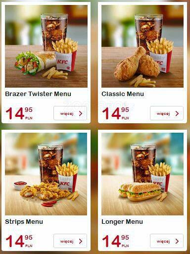 Menu at KFC Kraków ECE Kiosk restaurant, Kraków, Pawia 5 Galeria ...