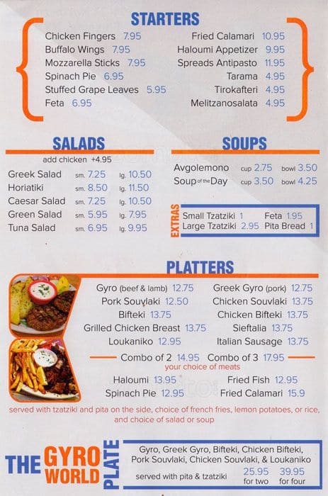 Gyro World Menu, Menu for Gyro World, Auburndale, New York City ...