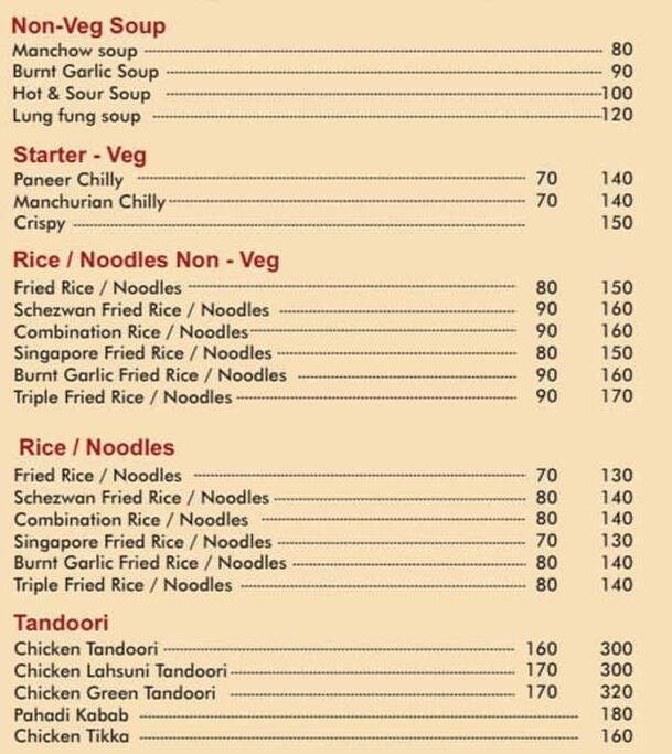Menu of Mi Talavalikar Chinese Corner, Ghansoli, Navi Mumbai