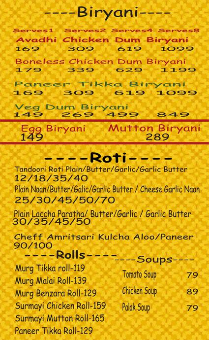 Menu at Avadh, Pune, JQ27+MV5