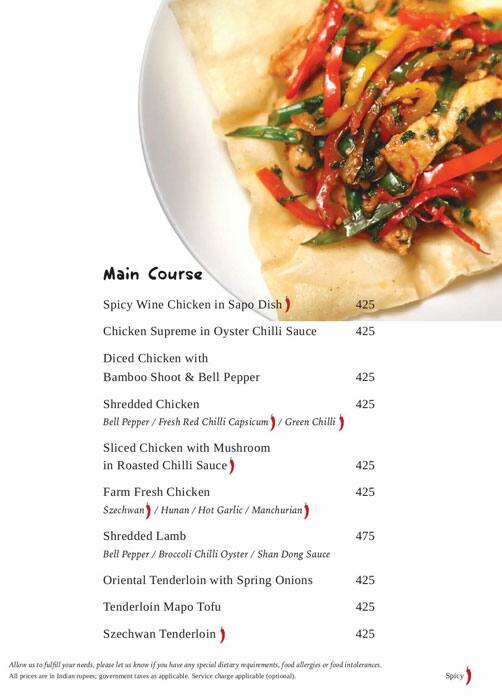 Menu at Chin Chin - The Residency, Chennai