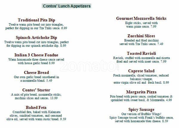 Menu at Contos Pizza pizzeria, Lake Stevens
