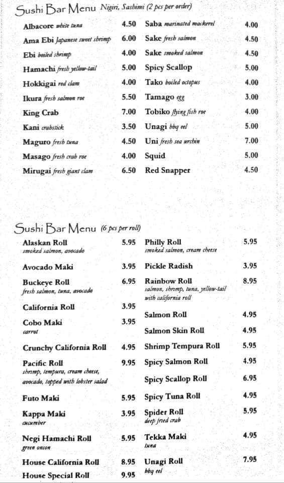 Menu at Chili Pepper Asian Fusion restaurant, Newark