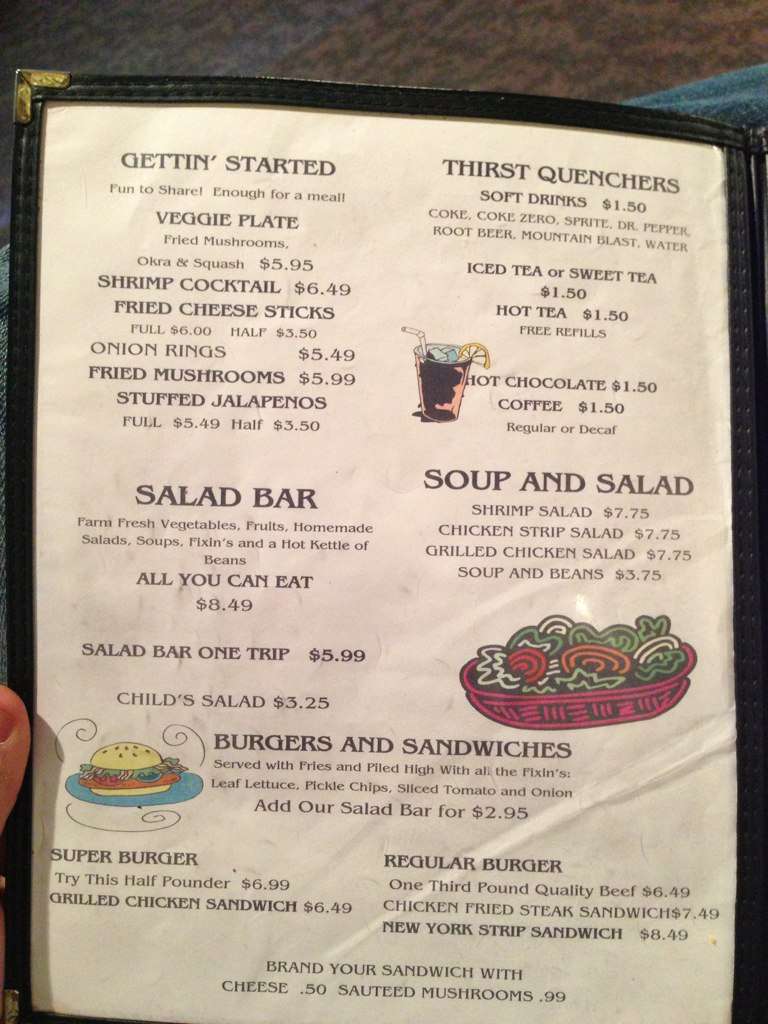 Menu at Bar-H Steakhouse, Monahans