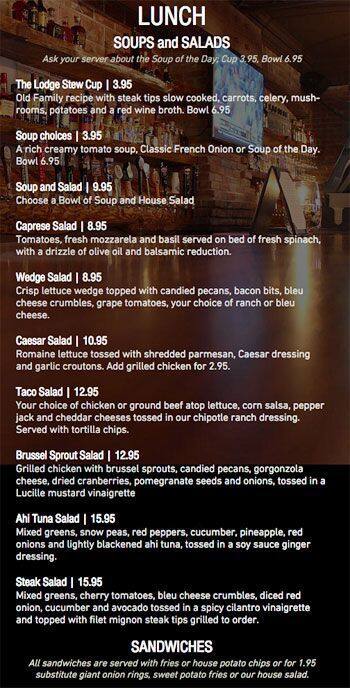 Menu at The Lodge Sports Grille pub & bar, Seattle, SW Alaska St