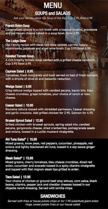 Menu at The Lodge Sports Grille pub & bar, Seattle, SW Alaska St