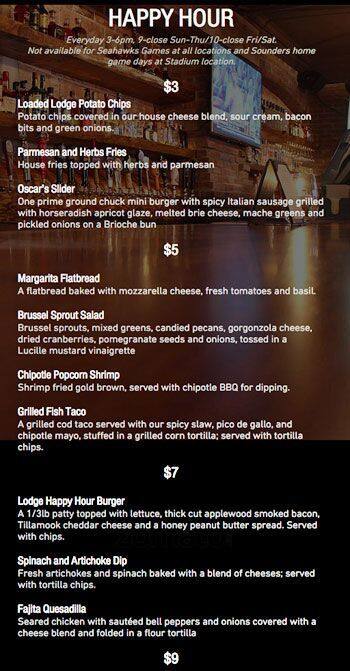 Menu at The Lodge Sports Grille pub & bar, Seattle, SW Alaska St