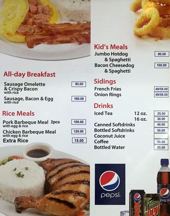 Menu at Big City restaurant, Cebu City, SM City Cebu