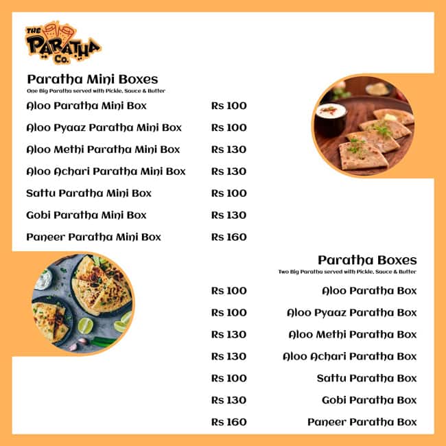 Menu at The Paratha Corner, Bengaluru