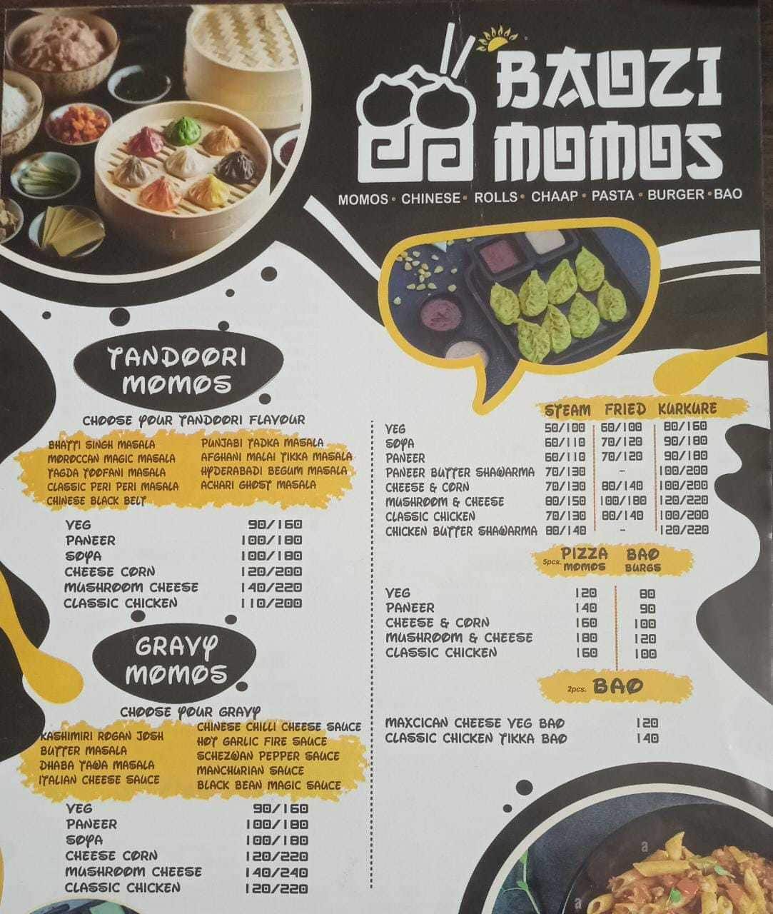 Menu of Baozi Momos, Paschim Vihar, New Delhi