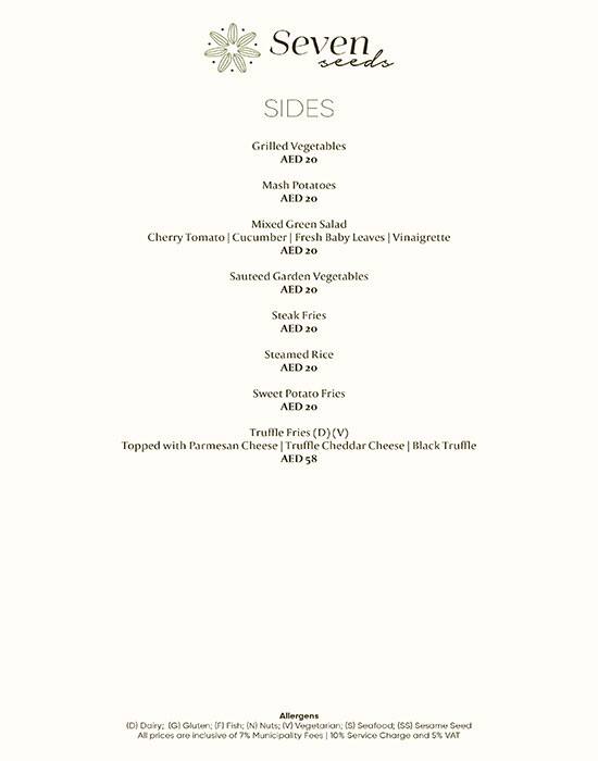 Menu at Seven Seeds - Avani Palm View Dubai Hotel & Suites, Dubai