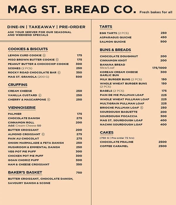 Menu of Mag St., Linking Road, Bandra West, Mumbai