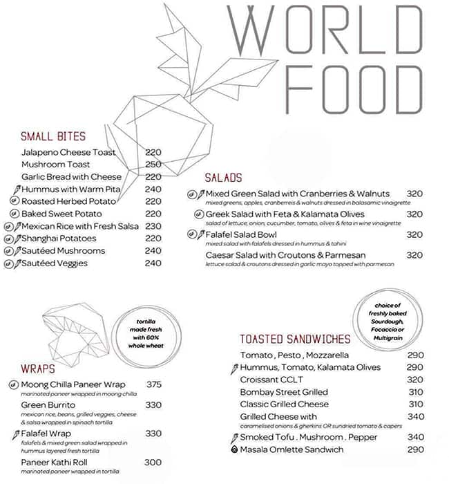 Menu of Zen Cafe, Navrangpura, Ahmedabad