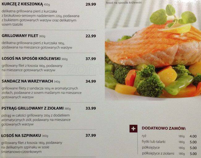 Menu at SPHINX restaurant, Kraków, Karmelicka 43A/1