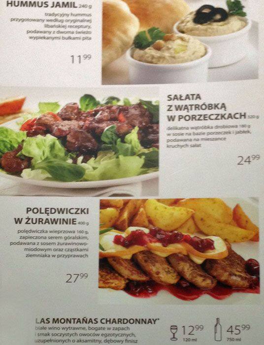 Menu at Sphinx restaurant, Kraków, Rynek 25