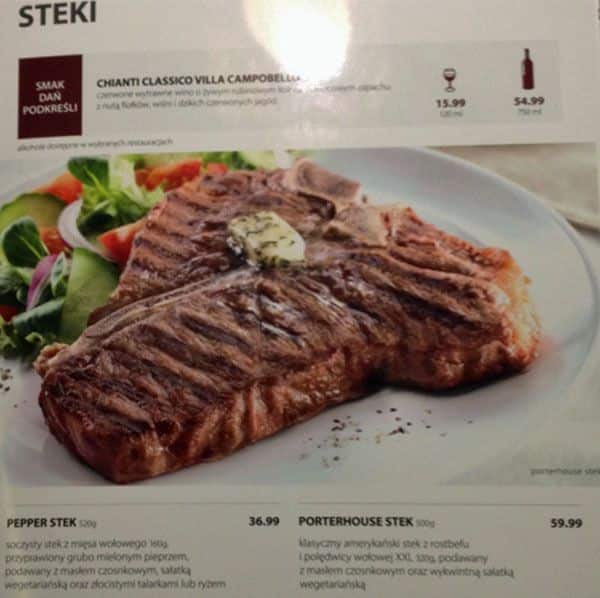 Menu at SPHINX restaurant, Kraków, Karmelicka 43A/1