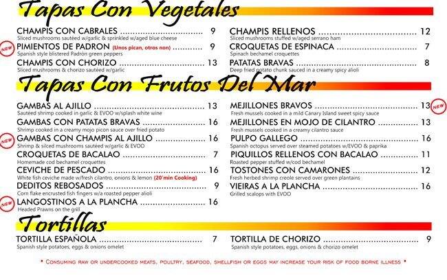 Menu at El Pimiento pub & bar, Miami Lakes