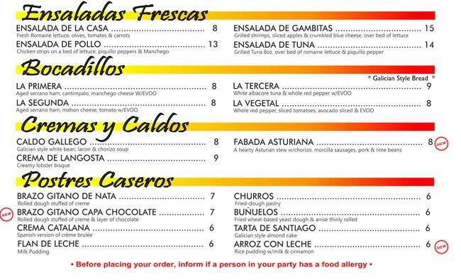 Menu at El Pimiento pub & bar, Miami Lakes