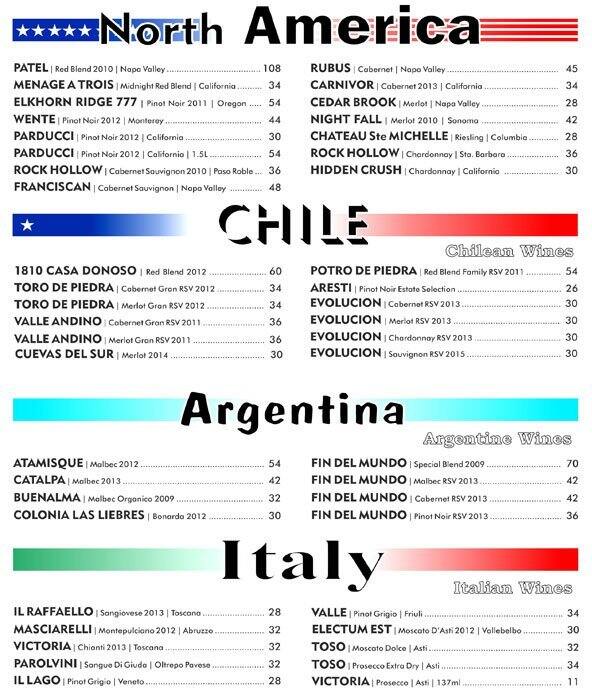 Menu at El Pimiento pub & bar, Miami Lakes