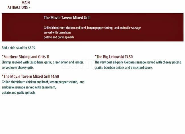 Menu at Movie Tavern Denton pub & bar, Denton