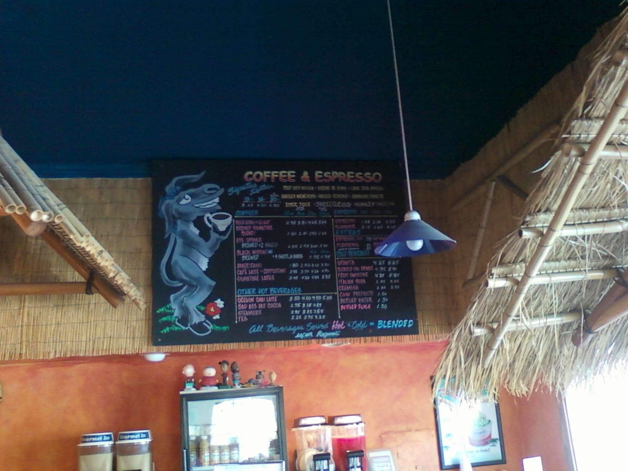 Menu at Bad Ass Coffee cafe, Miramar Beach, Scenic Gulf Dr