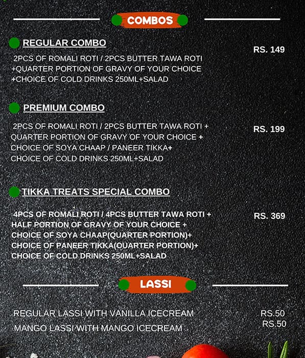 Menu of Tikka Treats, Beliaghata, Kolkata