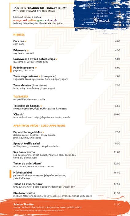 Menu at Chotto Matte London restaurant, London, 11 - 13 Frith St