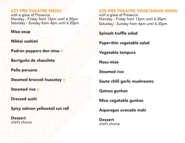 Menu at Chotto Matte London restaurant, London, 11 - 13 Frith St