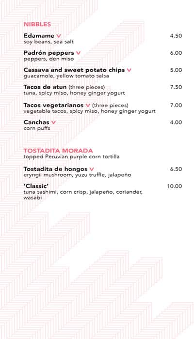 Menu at Chotto Matte London restaurant, London, 11 - 13 Frith St