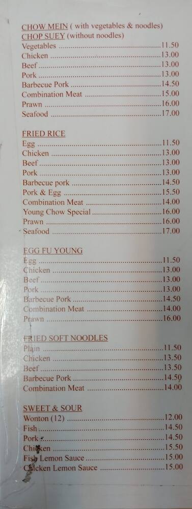 Menu at Royal Heights Takeaways restaurant, Auckland