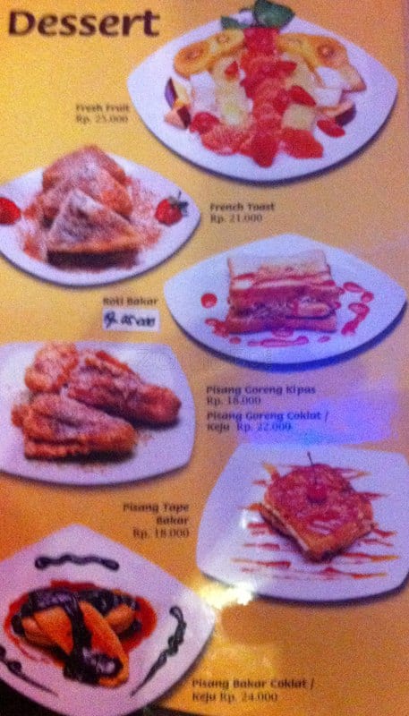 Menu at Venus pub & bar, Jakarta, Garuda