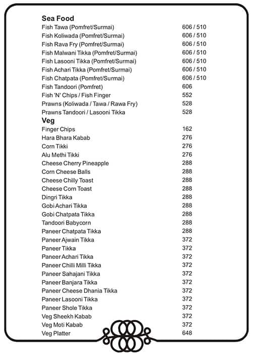 Menu at Harvest Club, Pune, 7/2-4