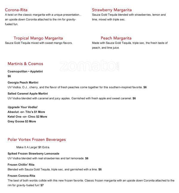 Menu at Ruby Tuesday restaurant, Grand Forks, 32nd Ave S