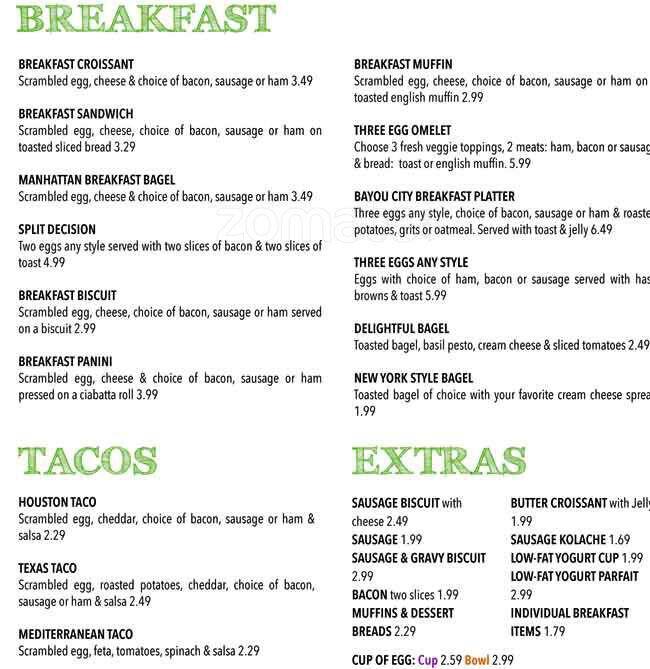 Menu at Skyline Deli cafe, Houston, Katy Fwy