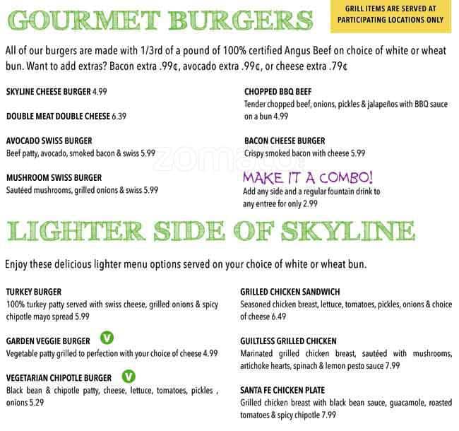 Menu at Skyline Deli cafe, Houston, Katy Fwy