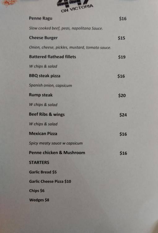 Bistro 447 Menu, Menu for Bistro 447, Wetherill Park, Sydney ...